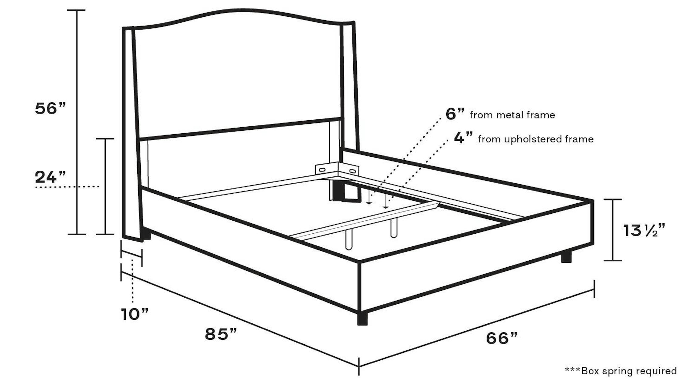 Blue Aviary Upholstered Custom Classic Wingback Bed | Queen | The ...