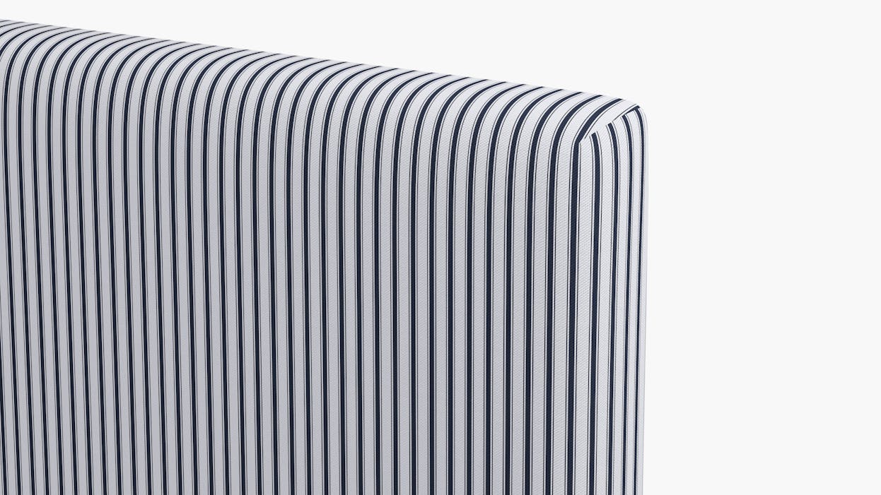 Navy Classic Ticking Stripe Upholstered Custom Square Back Headboard ...