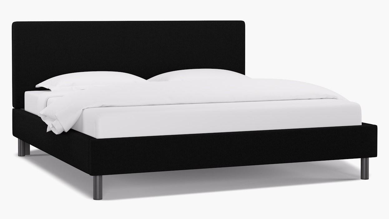 Raven Linen Upholstered Custom Tailored Platform Bed | King | The ...