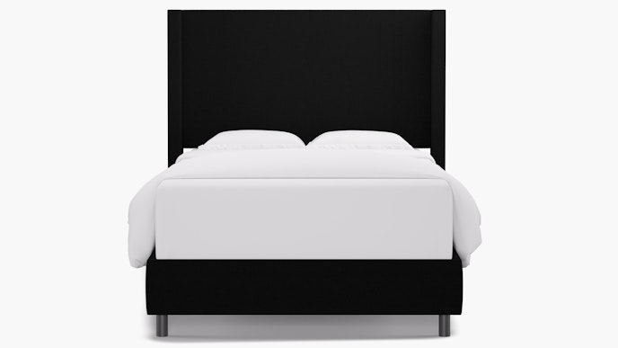 Raven Linen Upholstered Custom Modern Wingback Bed | Full | The Inside ...