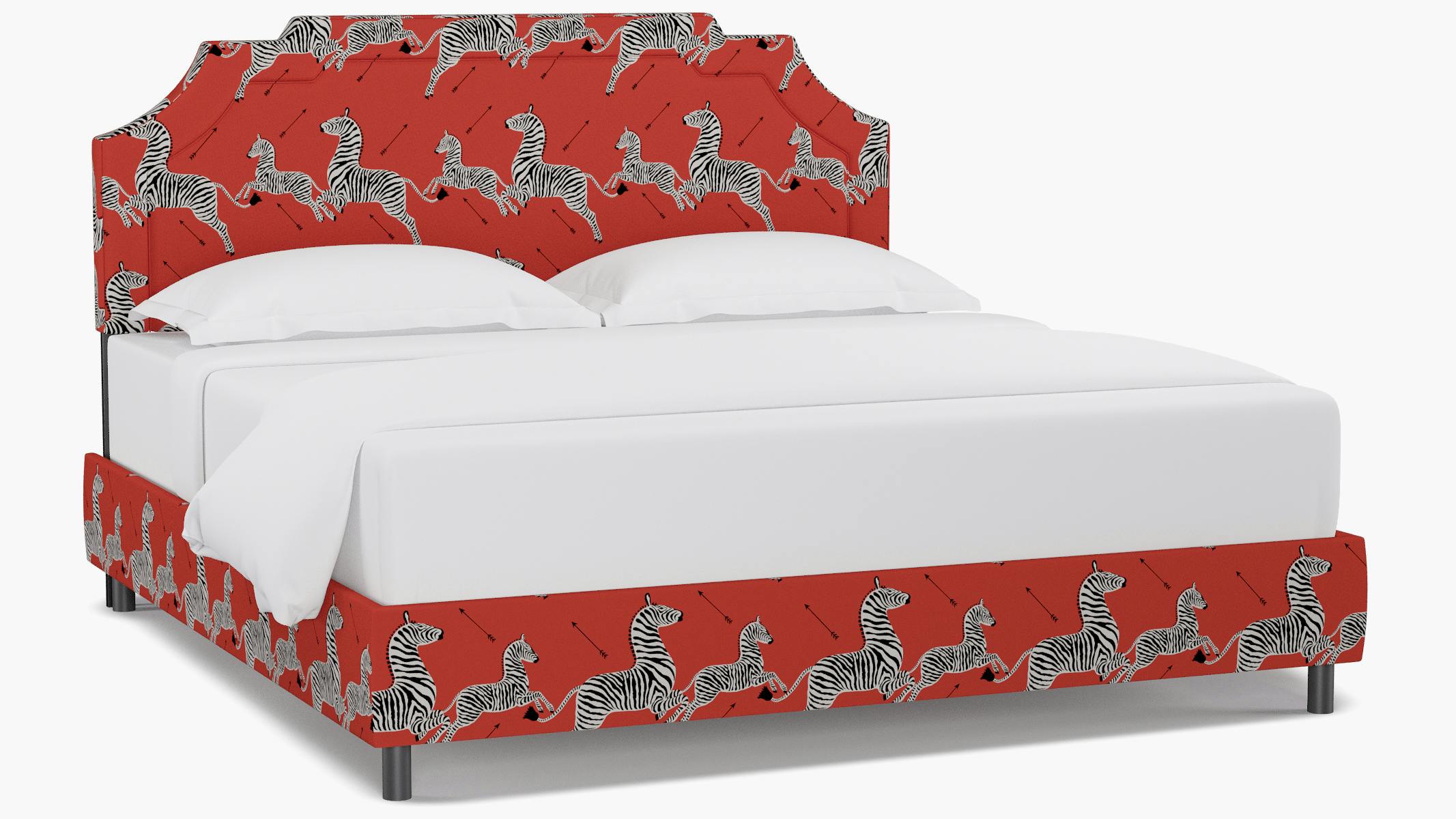 Art Deco Bed King Coral Zebra