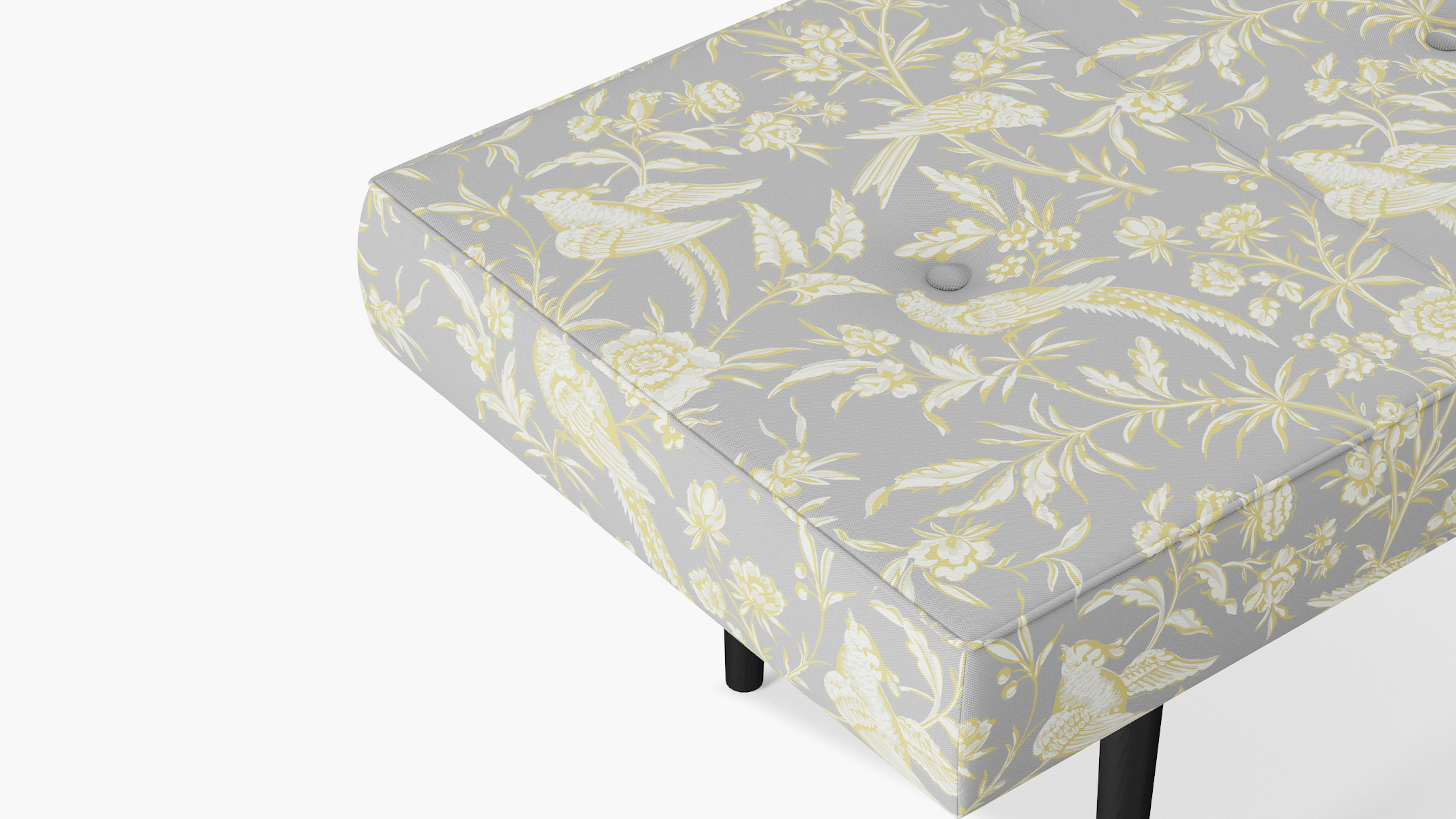 Grey Aviary Upholstered Custom Mid-Century Bench | The Inside Furniture