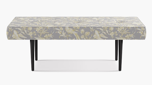 Grey Aviary Upholstered Custom Mid-Century Bench | The Inside Furniture
