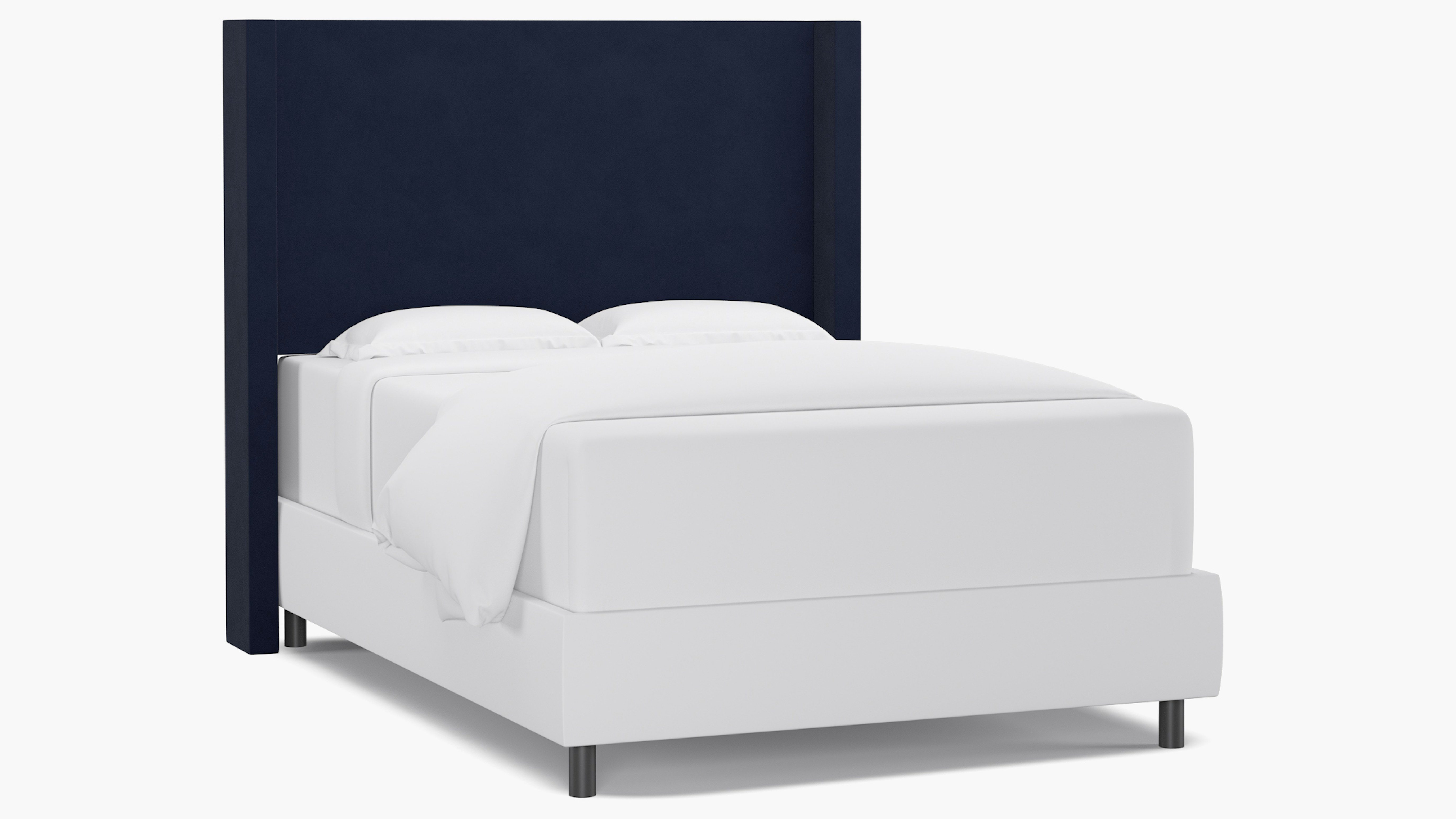 Navy Velvet Upholstered Custom Modern Wingback Headboard | Full | The ...