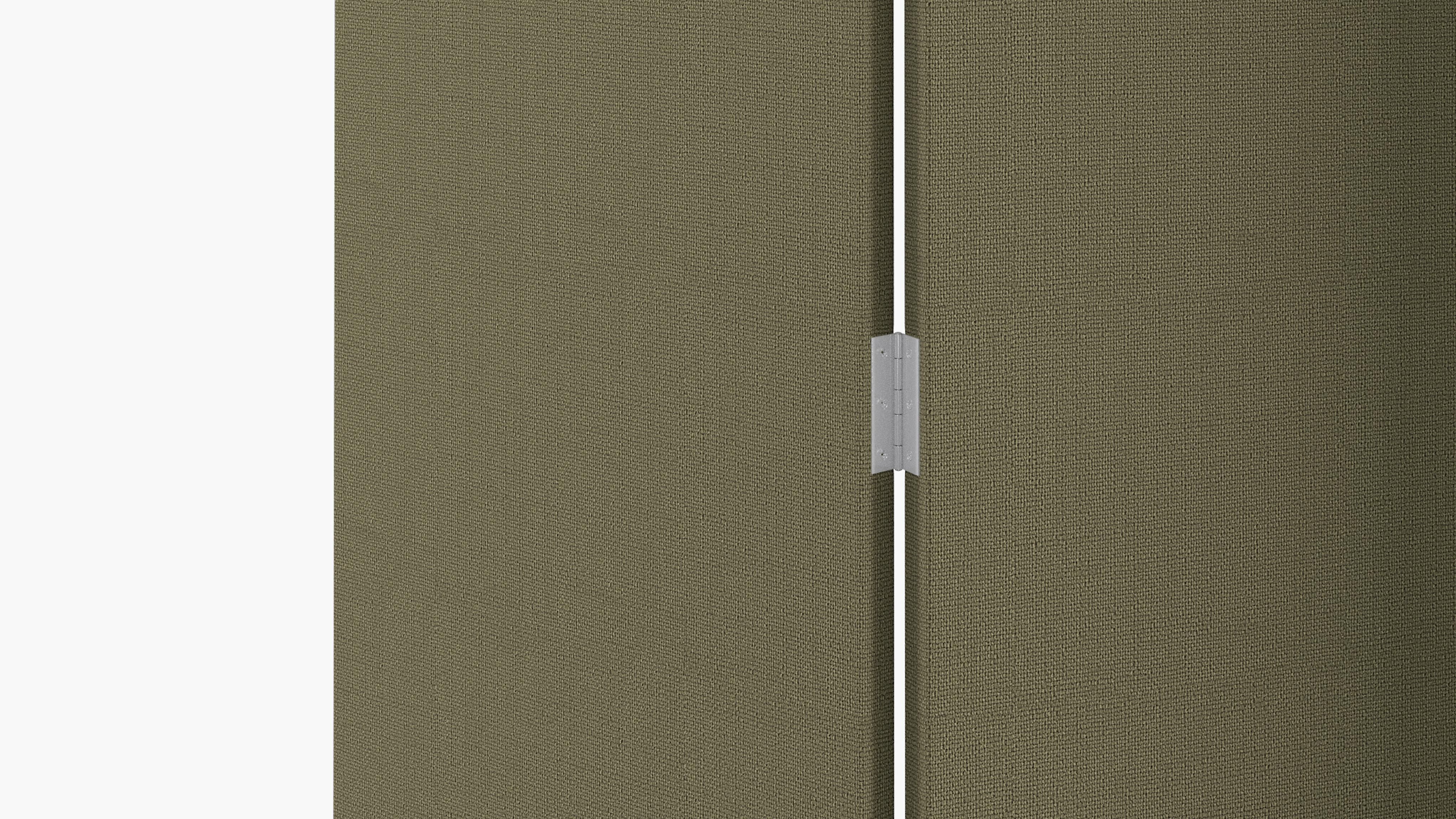 Olive Linen Upholstered Custom Scalloped Screen | The Inside Furniture