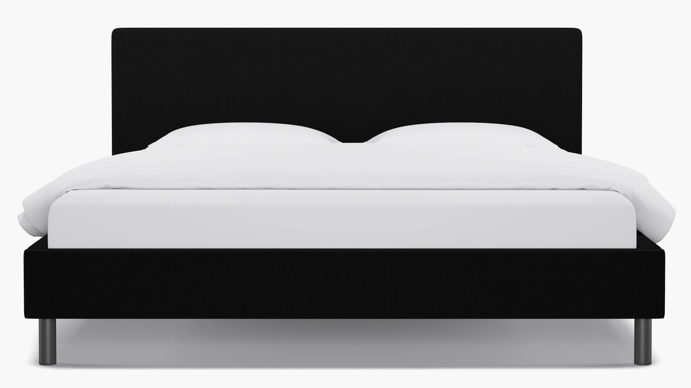 Raven Linen Upholstered Custom Tailored Platform Bed | King | The ...