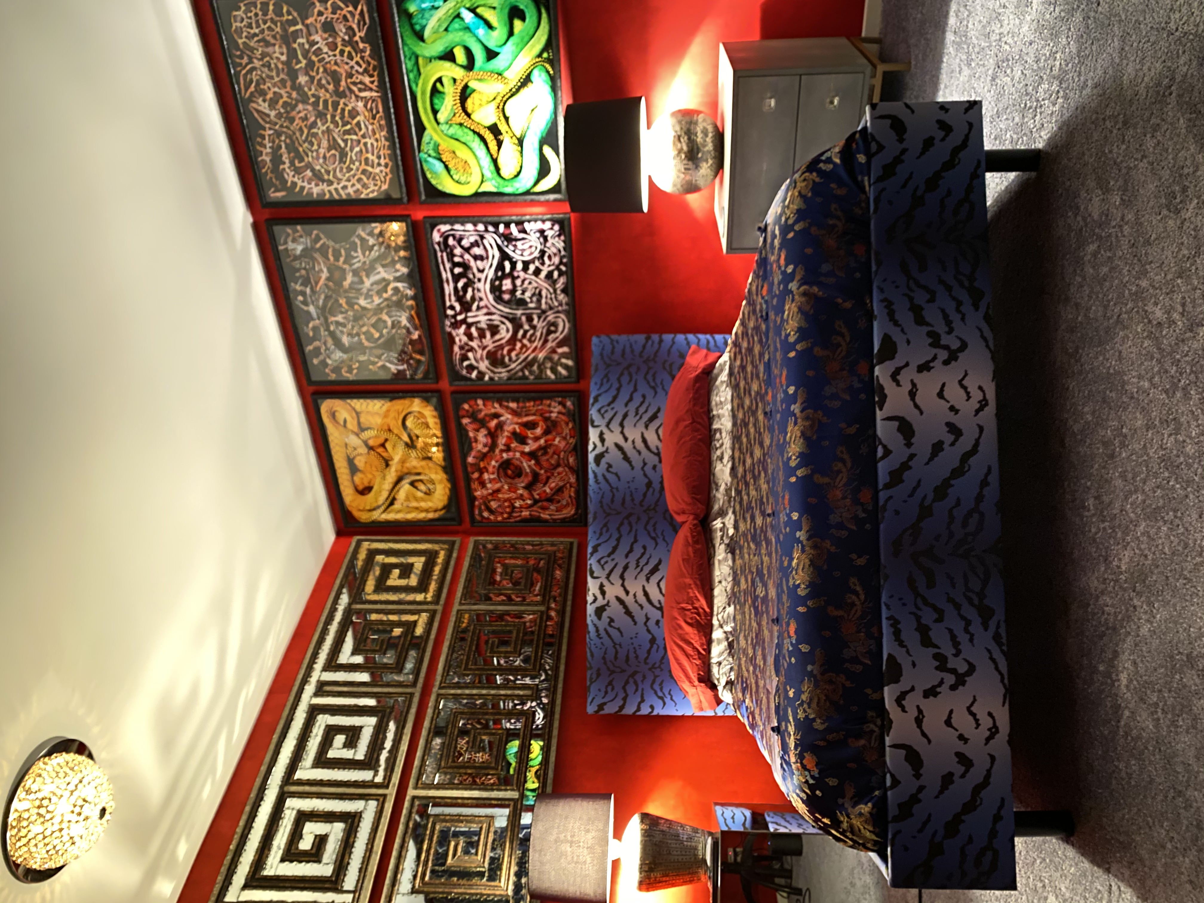 Blue Baldwin Bamboo Upholstered Custom Tailored Platform Bed | Twin ...